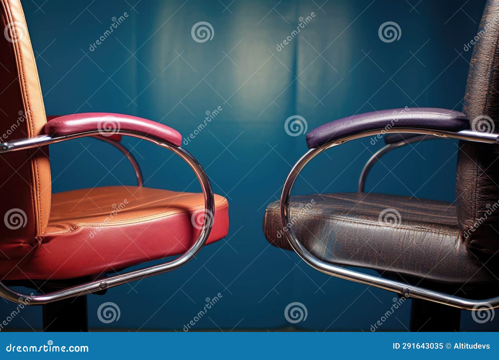 Closeup of Two Office Chairs Facing Each Other Stock Image - Image of ...