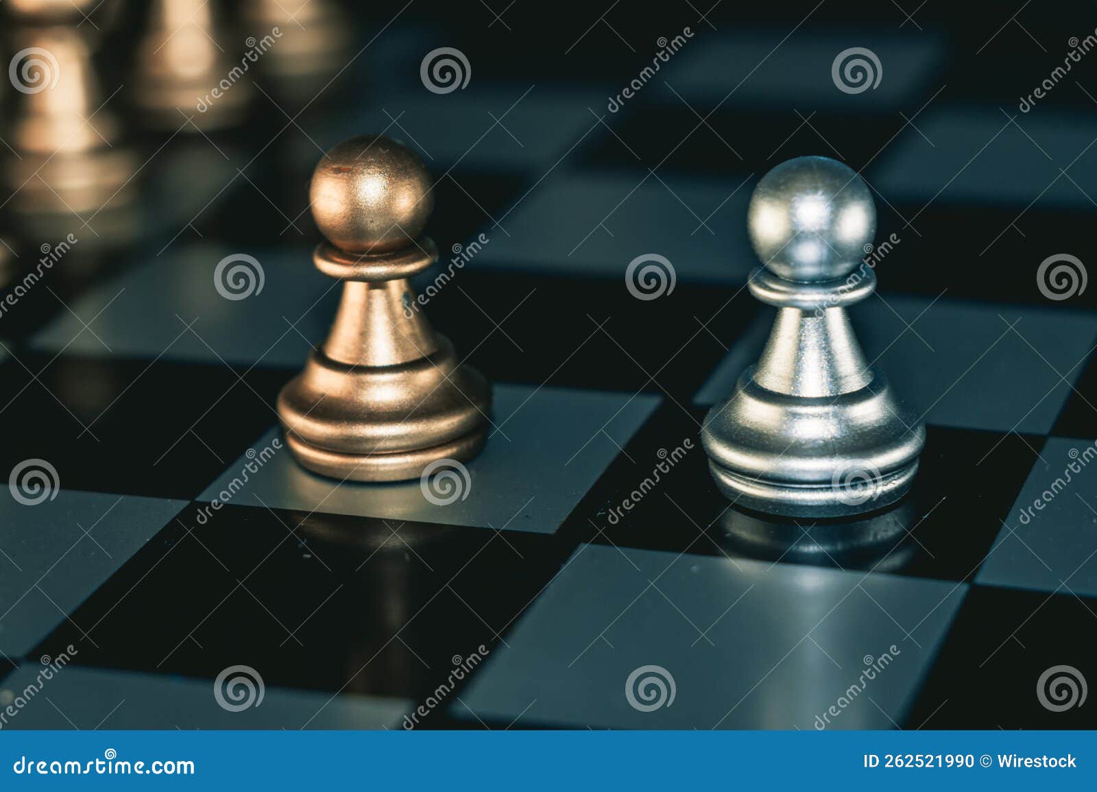 Closeup of Two Pawns on the Checkerboard. Stock Photo - Image of pawn ...