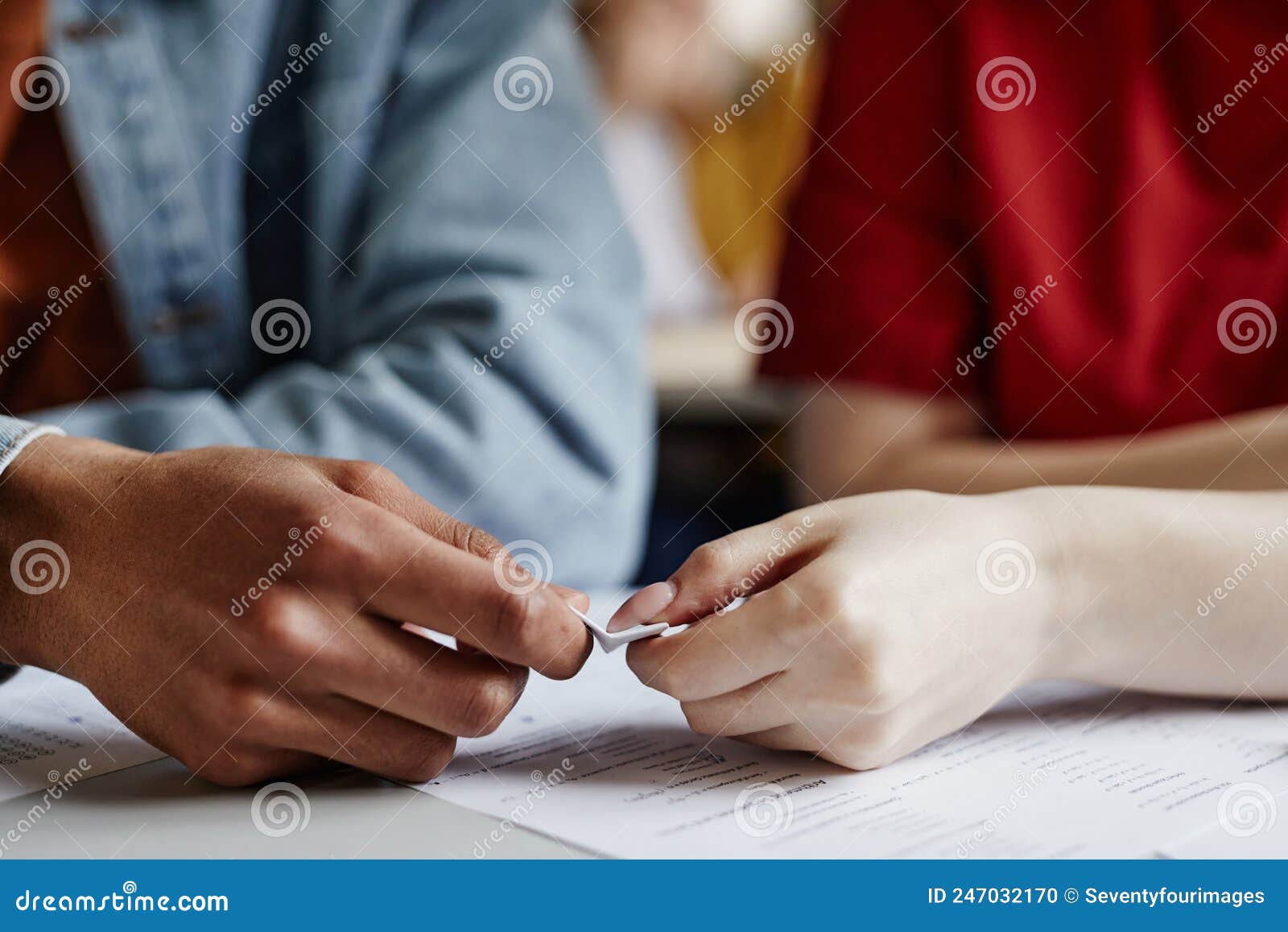 Passing Note in Class stock photo. Image of test, desk - 247032170