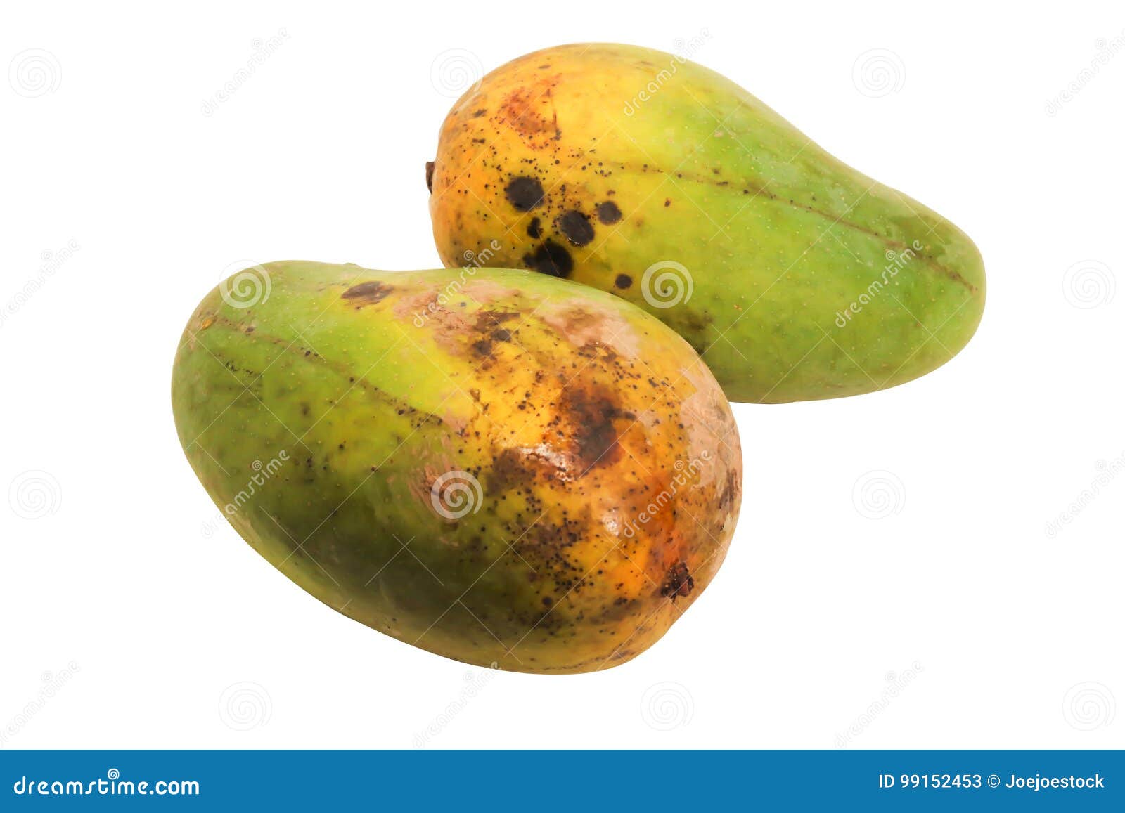 Closeup Two Yellow Mango Isolated on White Background Stock Image ...