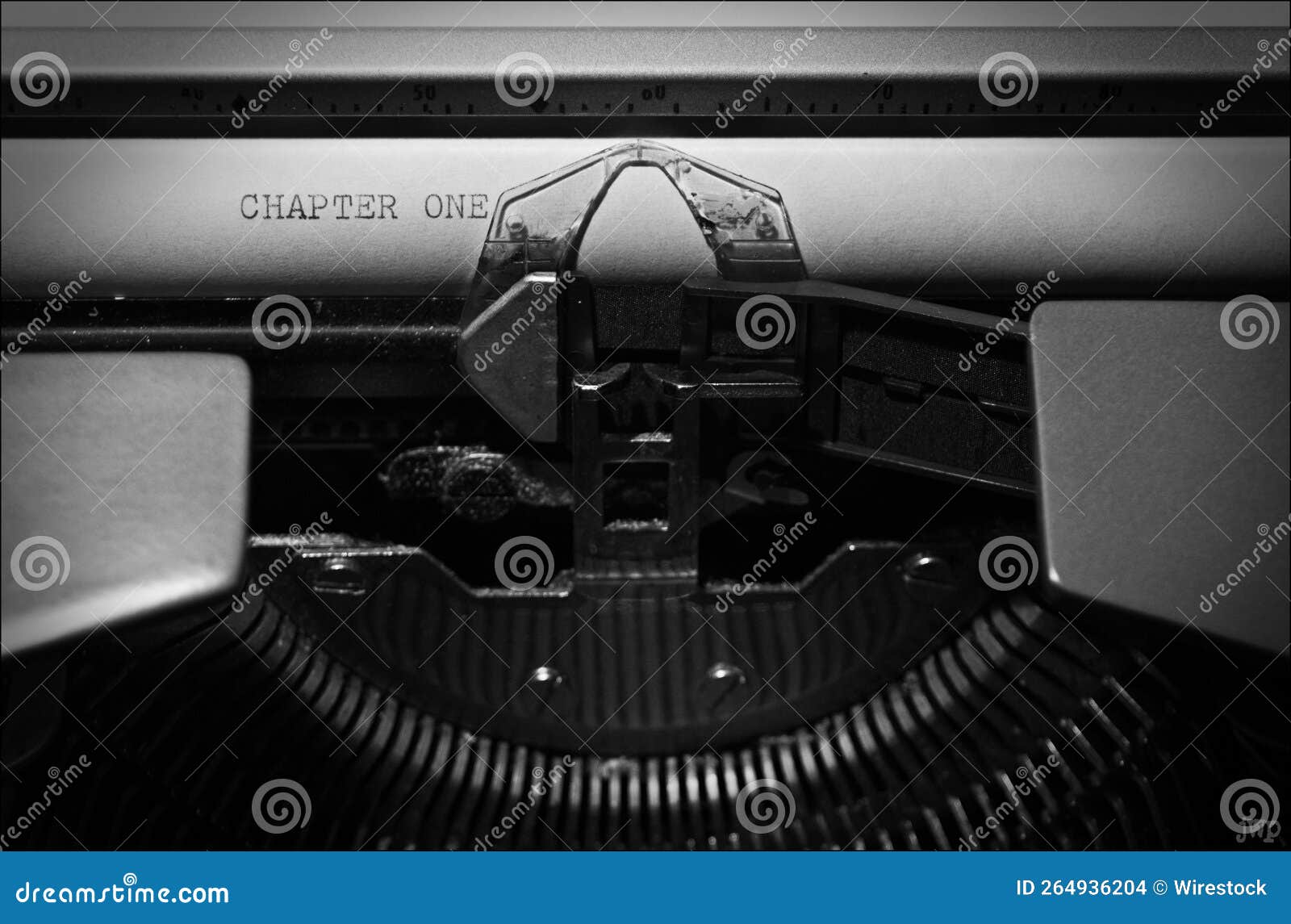 Closeup of a Typewriter with Paper. Chapter One. Concept of Writing ...