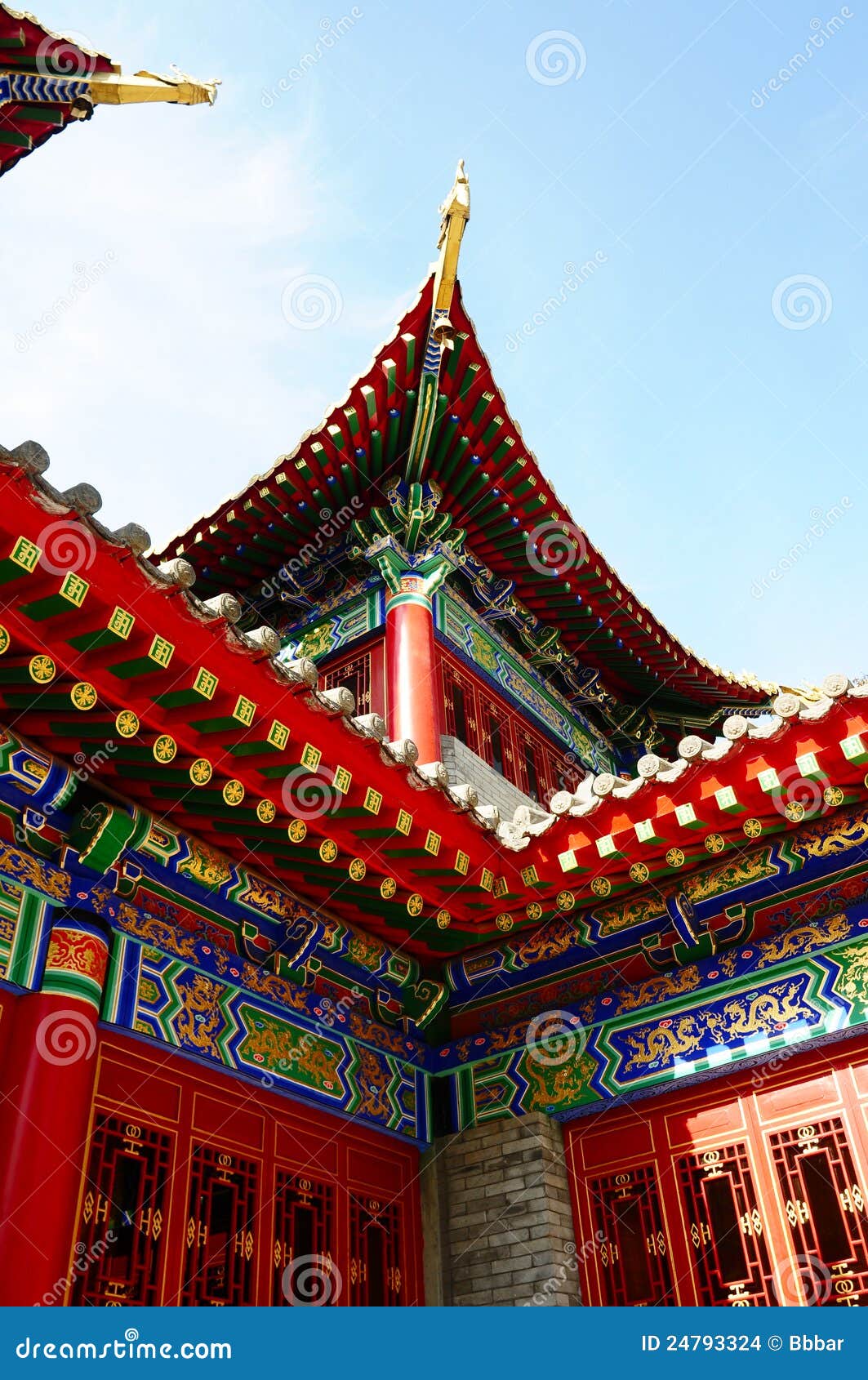 Closeup of a Typical Traditional Chinese Building Stock Photo - Image ...