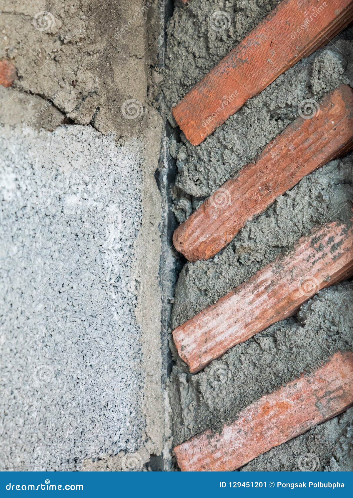 Closeup of the Unfinished Brick Wall. Stock Image - Image of house ...