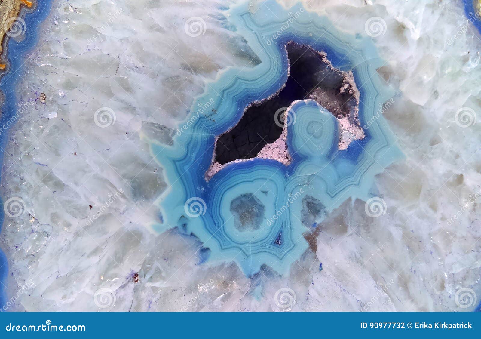 Blue Geode Gemstone Slice stock photo. Image of background - 90977732