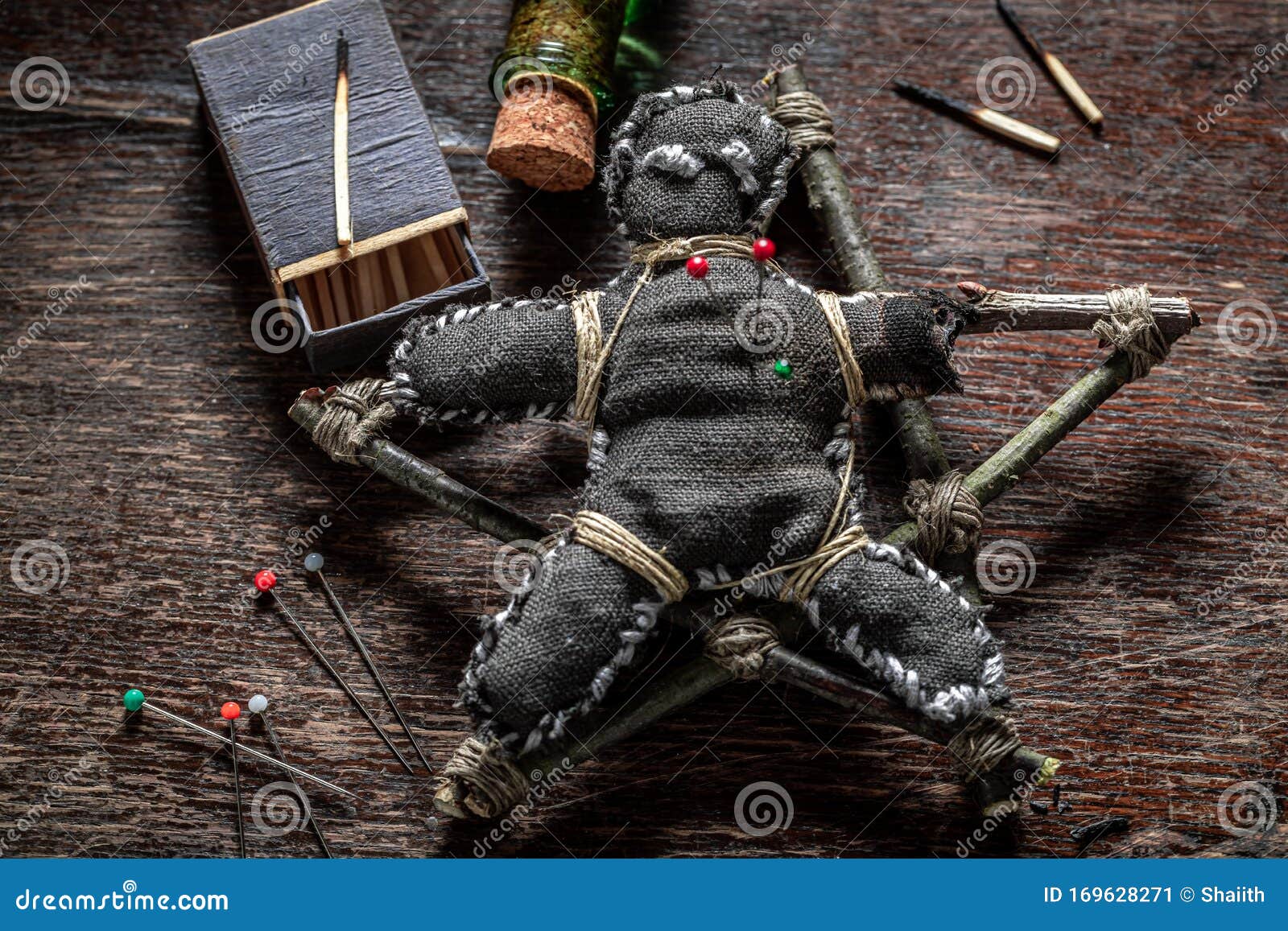 Unique Voodoo Doll Burned with Fire As Harming Stock Image - Image of ...