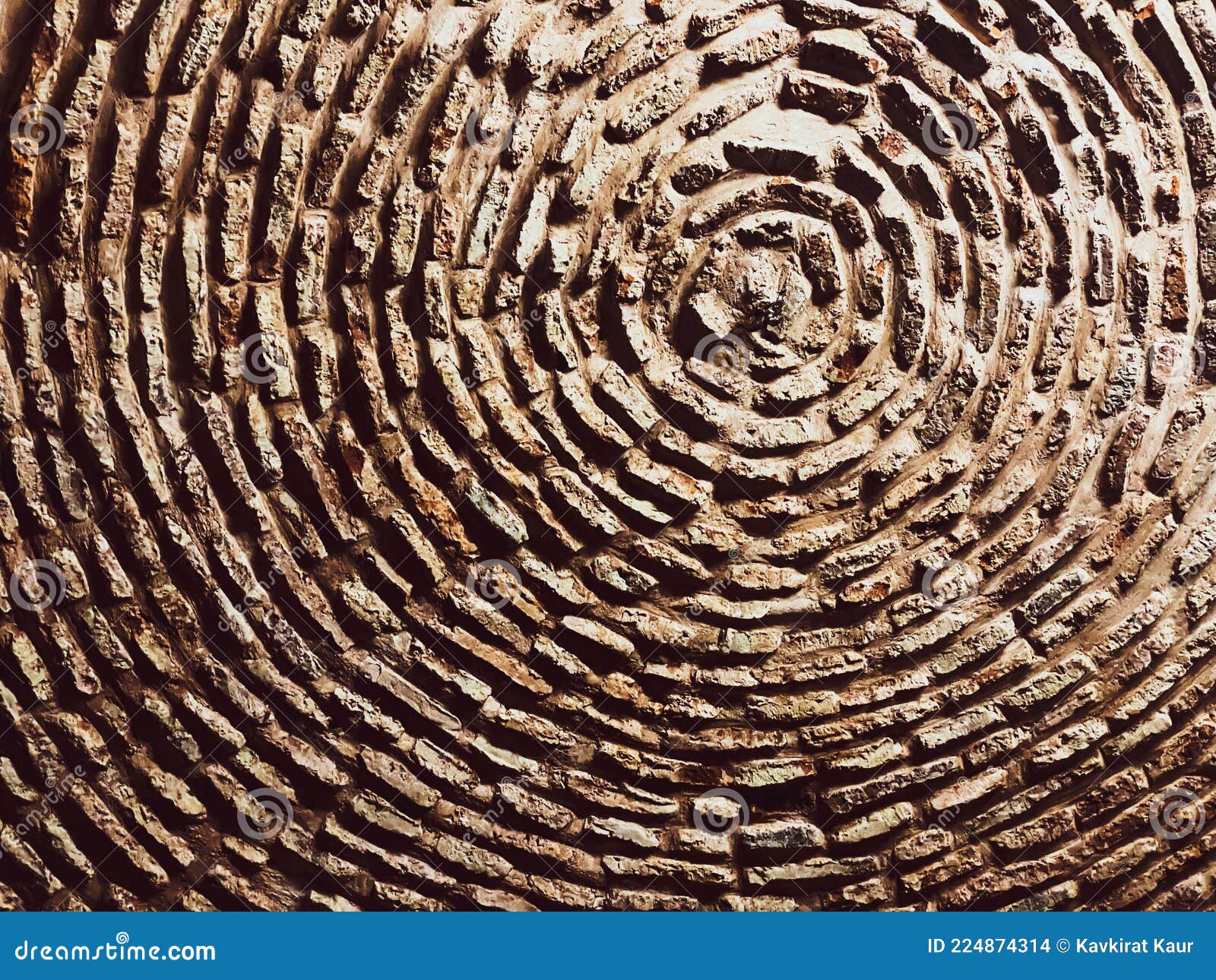 Closeup Up of a Circular Pattern Textured Brick Wall Stock Photo ...