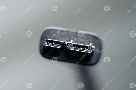 Closeup of a USB3 Micro-B Connector.. Stock Image - Image of connector ...