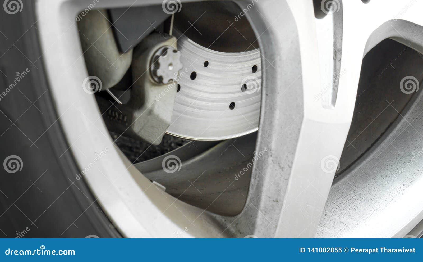 Closeup Used Disc Brake with Alloy Wheel and Copyspace Stock Image ...
