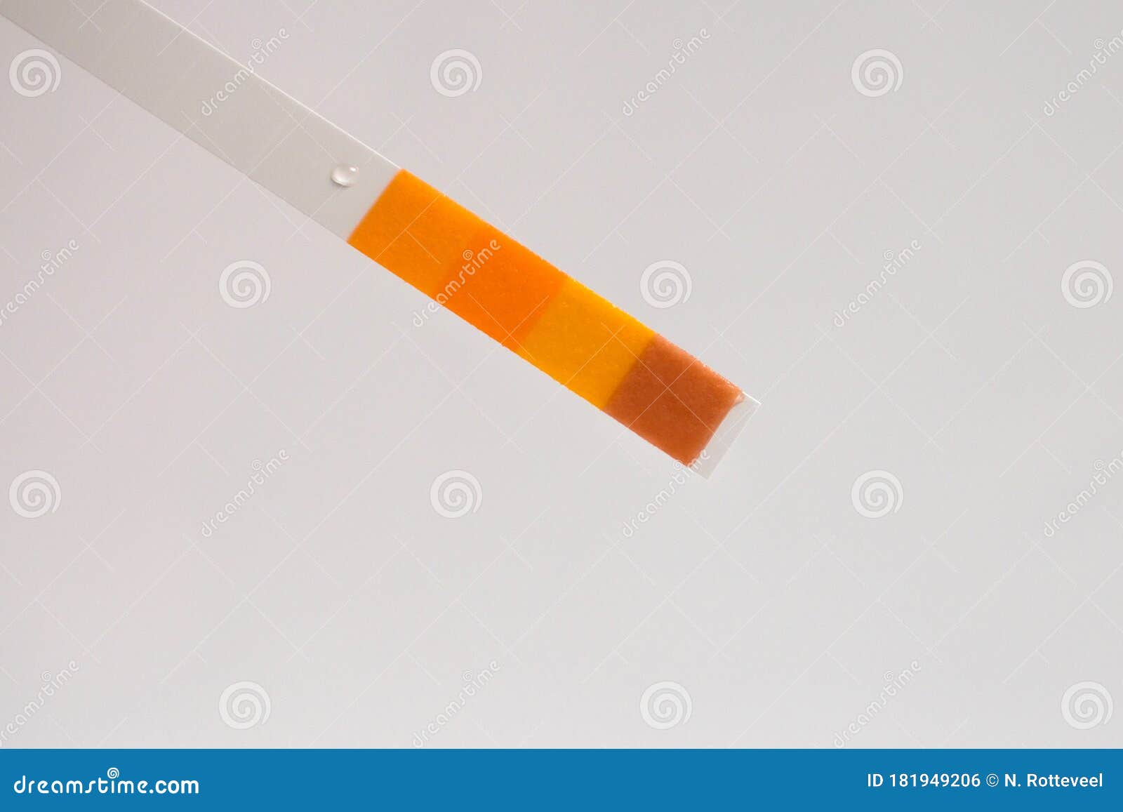 Closeup of a Used PH Paper Test Strip. Visual Color Laboratory Test for ...