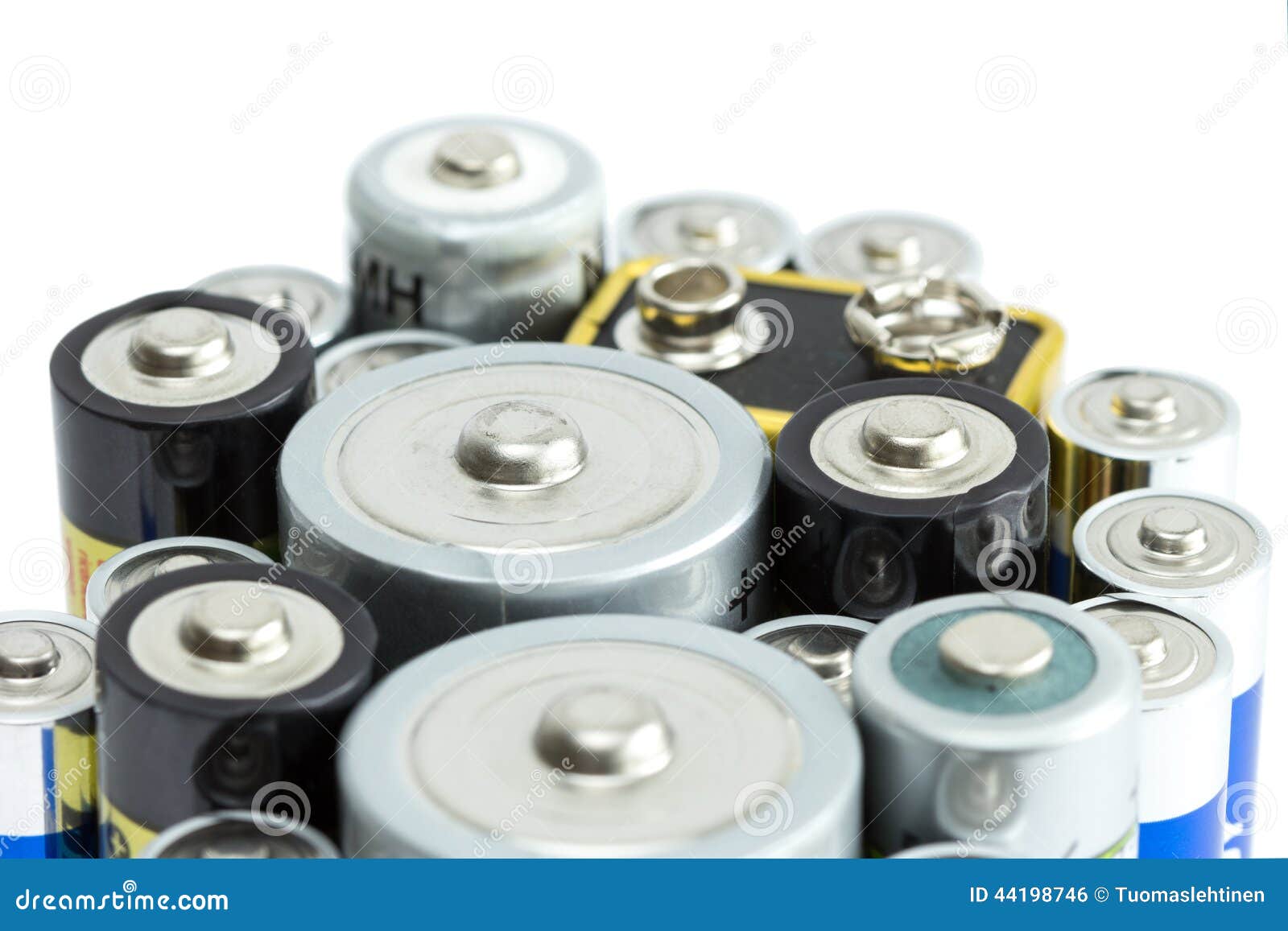 Closeup of Variety of Batteries Stock Photo - Image of electricity ...