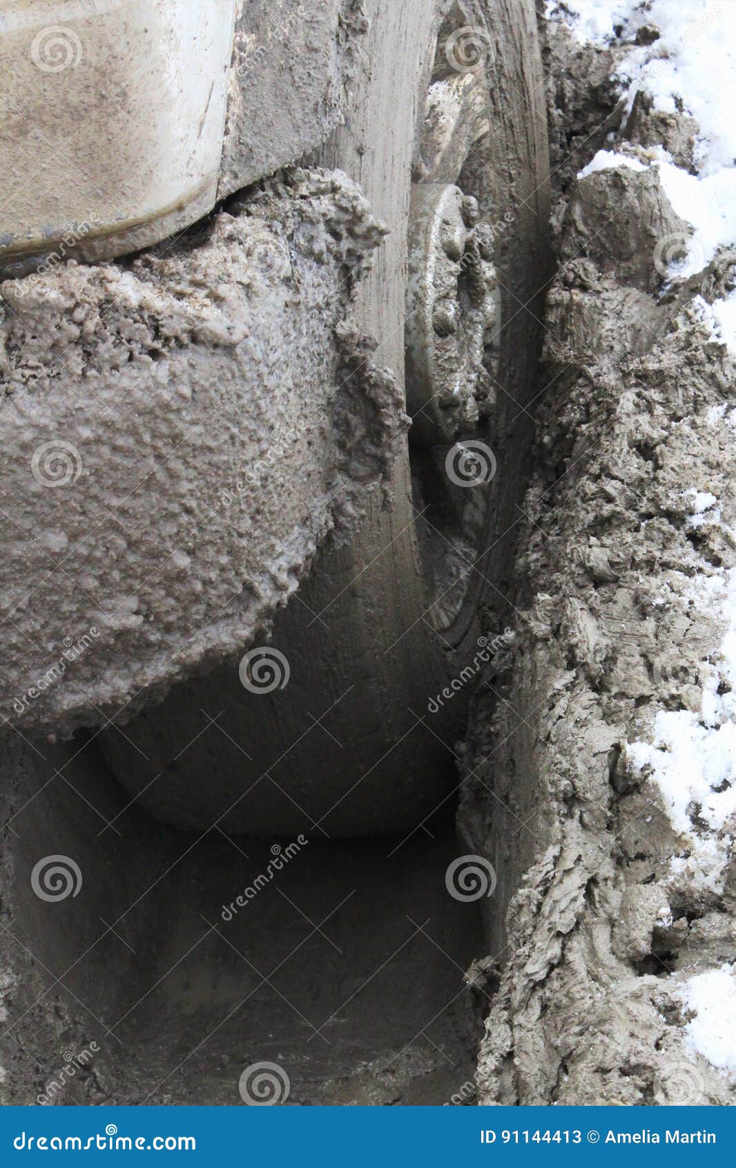 Closeup of a Vehicle Wheel in a Rut Stock Image - Image of closeup ...