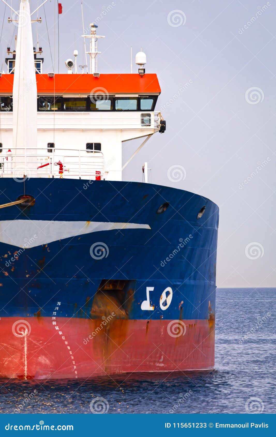 Front View of a Small Tanker Ship. Stock Image - Image of ...