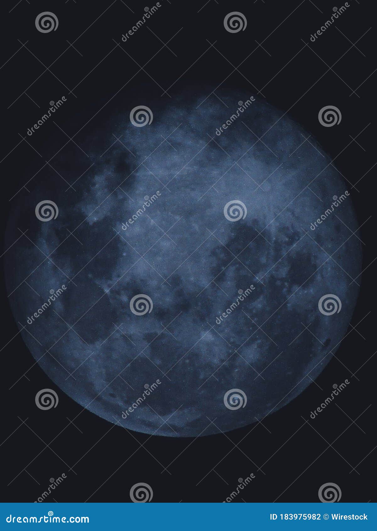 Closeup Vertical Shot Of The Breathtaking Full Moon With The Black ...