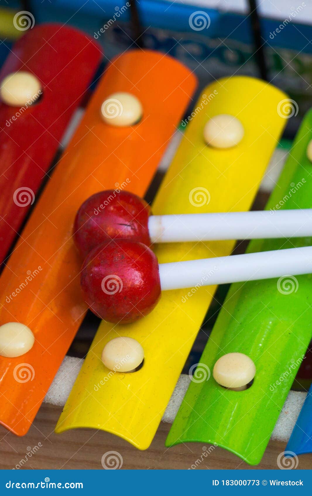 Closeup Vertical Shot of a Colorful Xylophone Stock Image - Image of ...