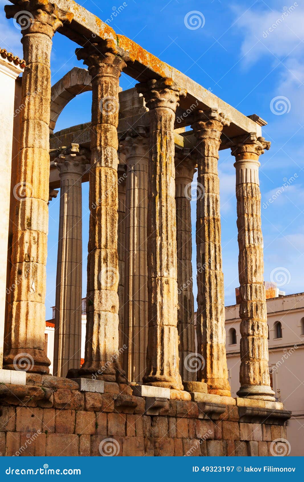 Closeup View of Ancient Roman Temple Stock Image - Image of antique ...