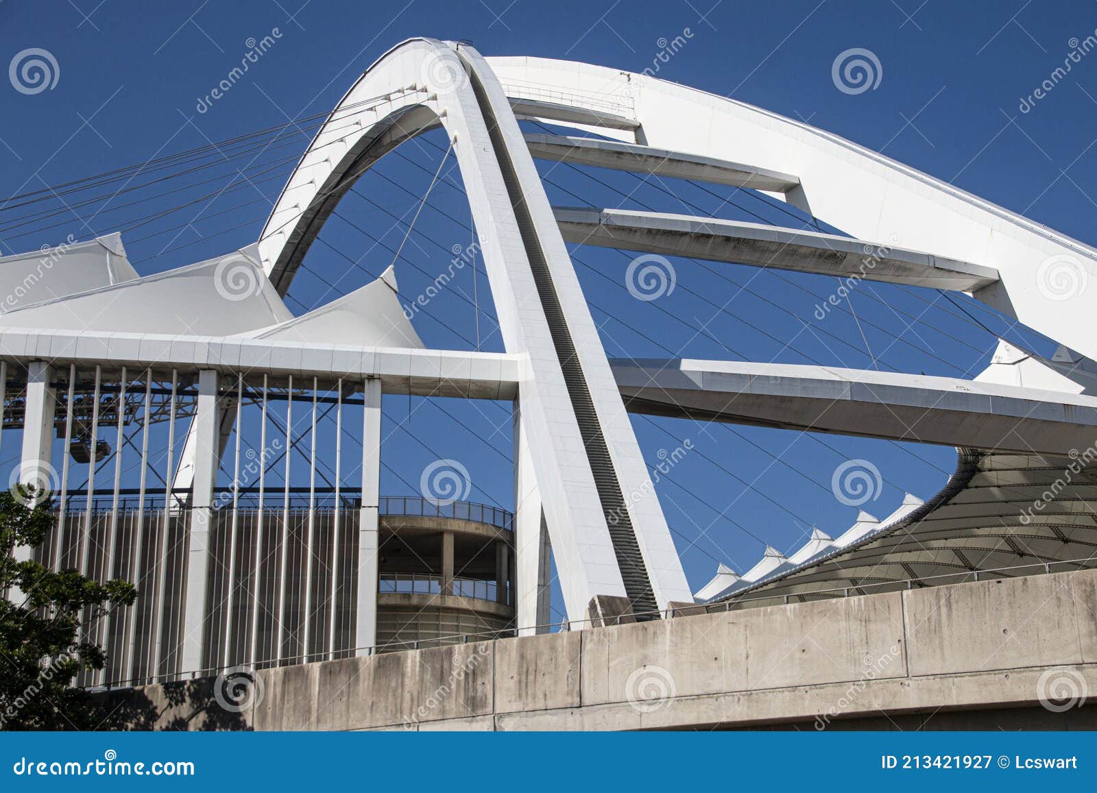 Arch Of The Stadium. Part Of The Roof Of The Stadium. Rain Canopy In A ...