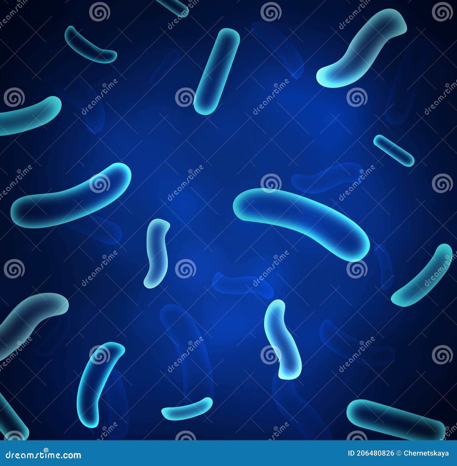 Closeup View of Bacteria Under Microscope. Illustration Stock ...