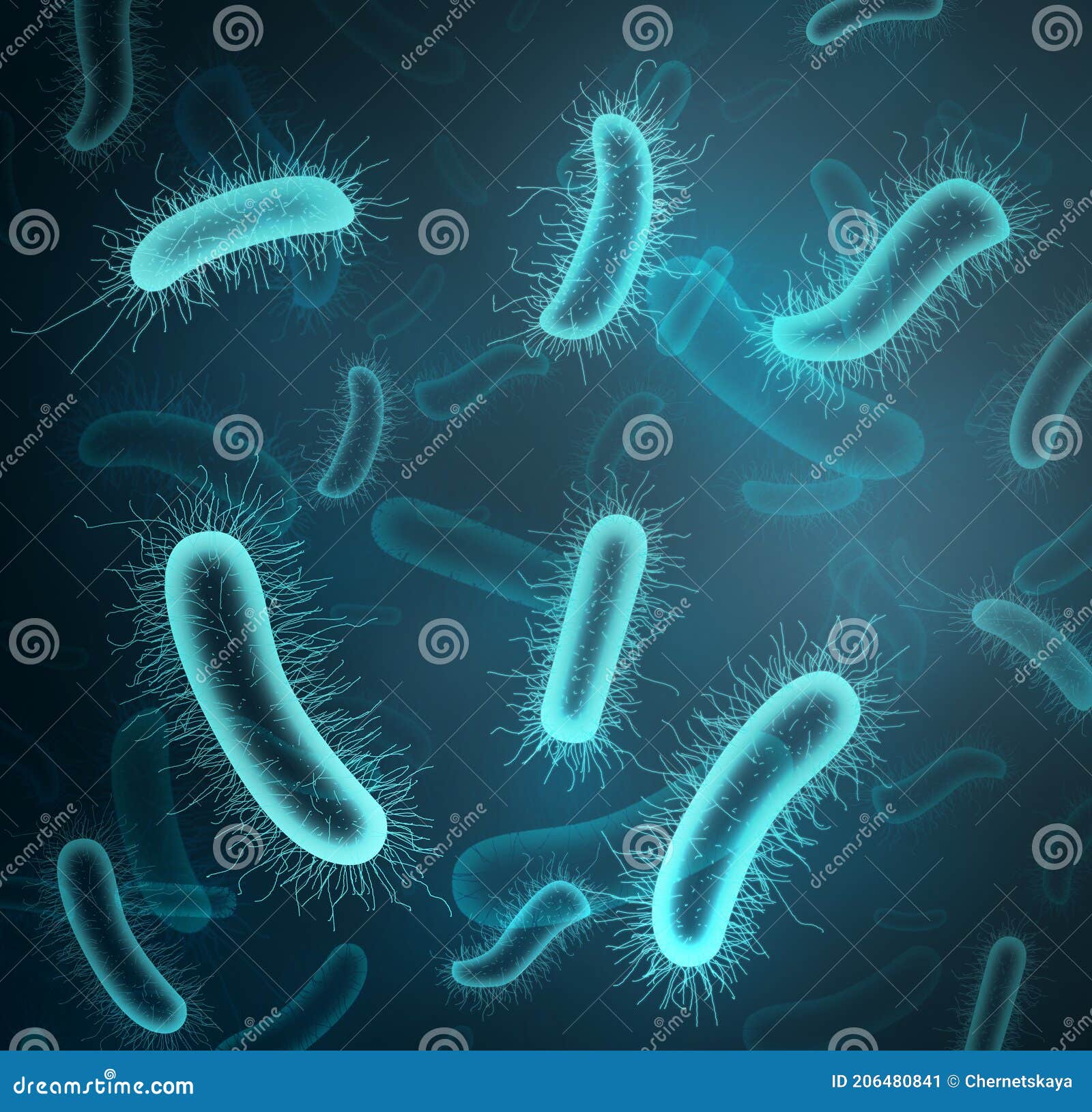 Closeup View of Bacteria Under Microscope. Illustration Stock ...