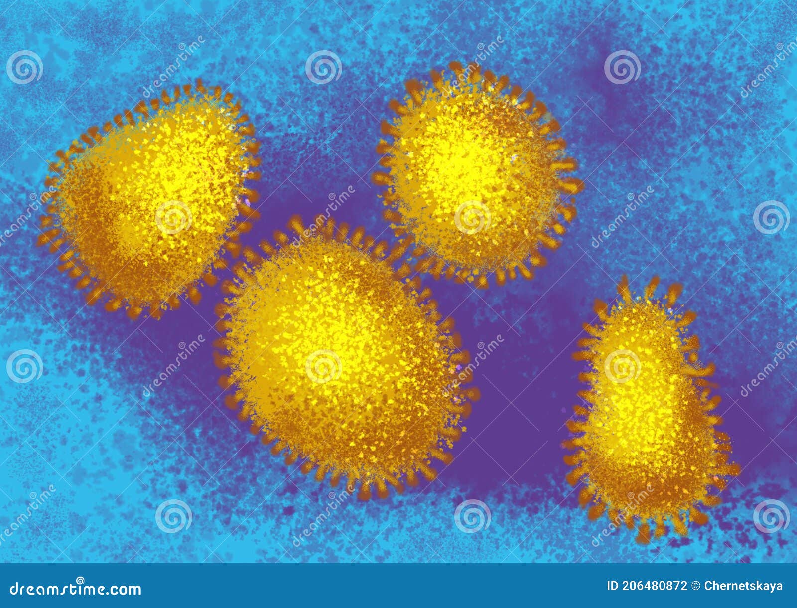 Closeup View of Bacteria Under Microscope. Illustration Stock ...