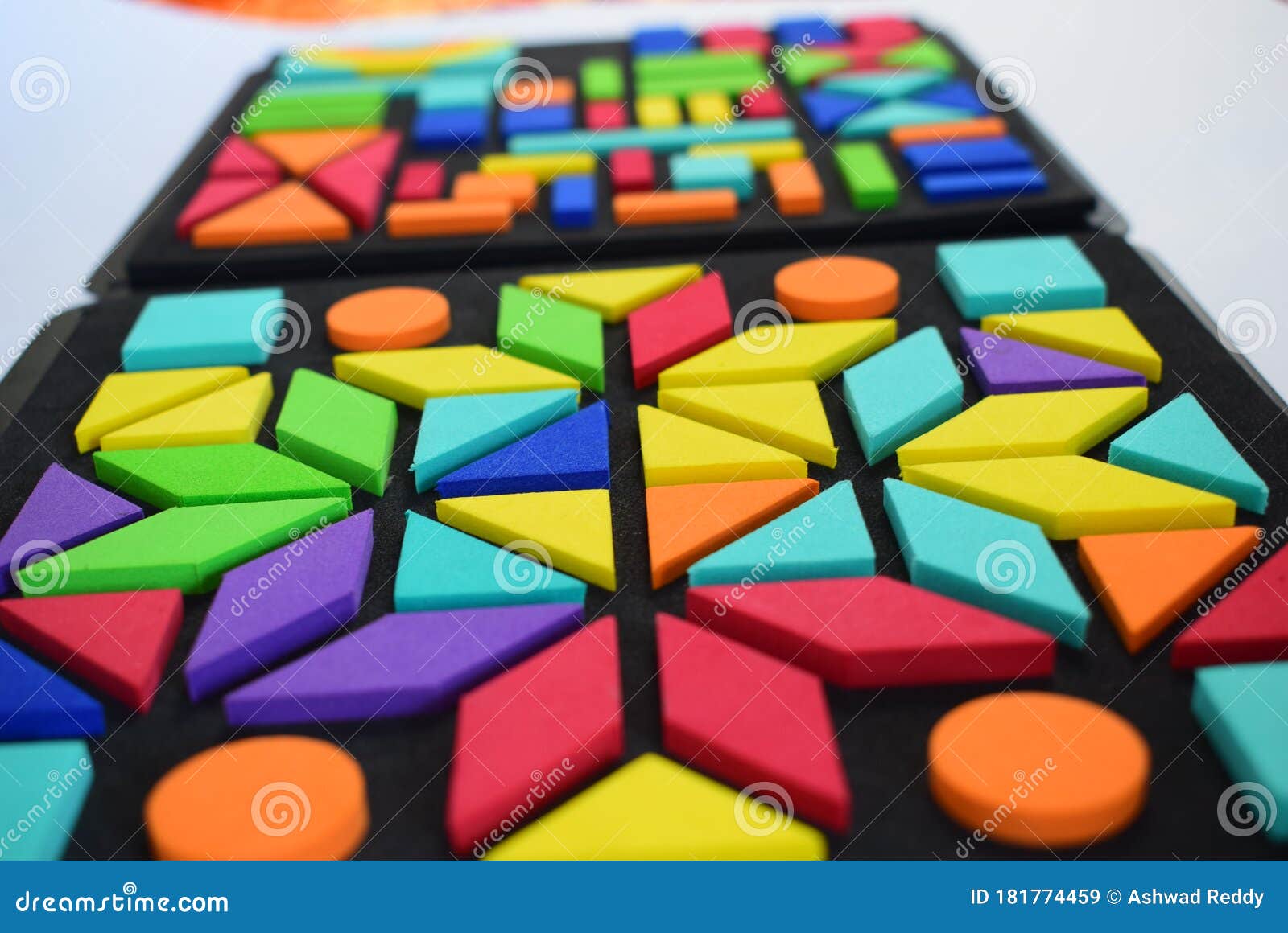 Closeup View of Beautiful Multi Colored Geometric Shapes Arranges in a ...