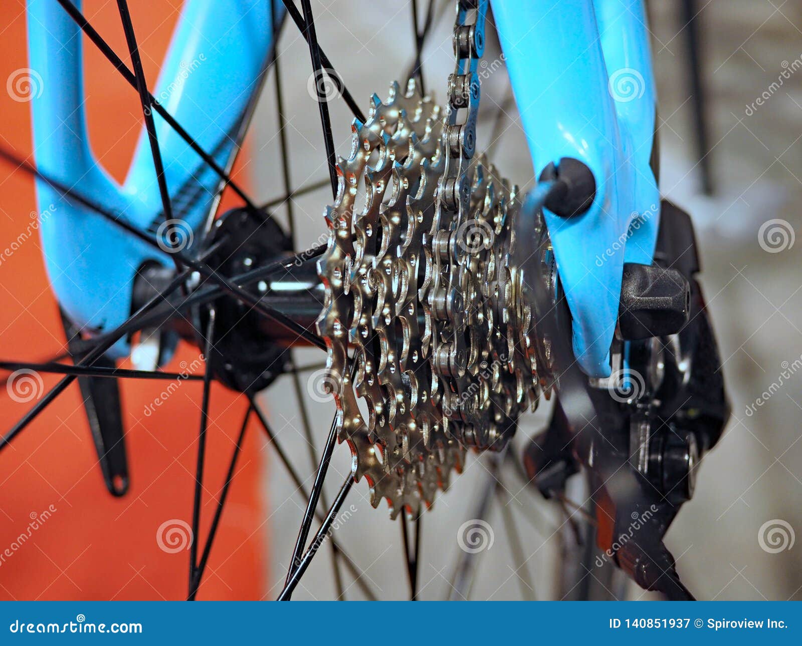 Closeup View of Bicycle Rear Wheel Gears Stock Image - Image of rear ...