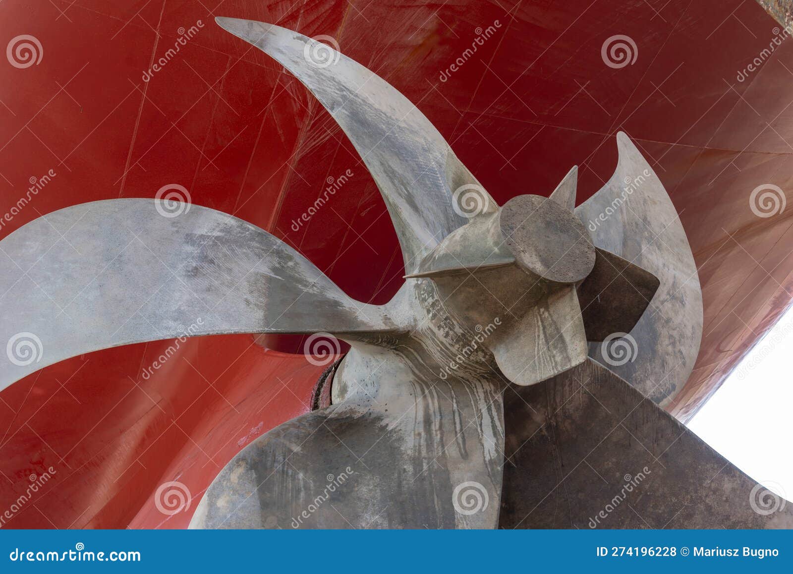 Closeup View on the Big Container Ship Propeller. Stock Photo - Image ...