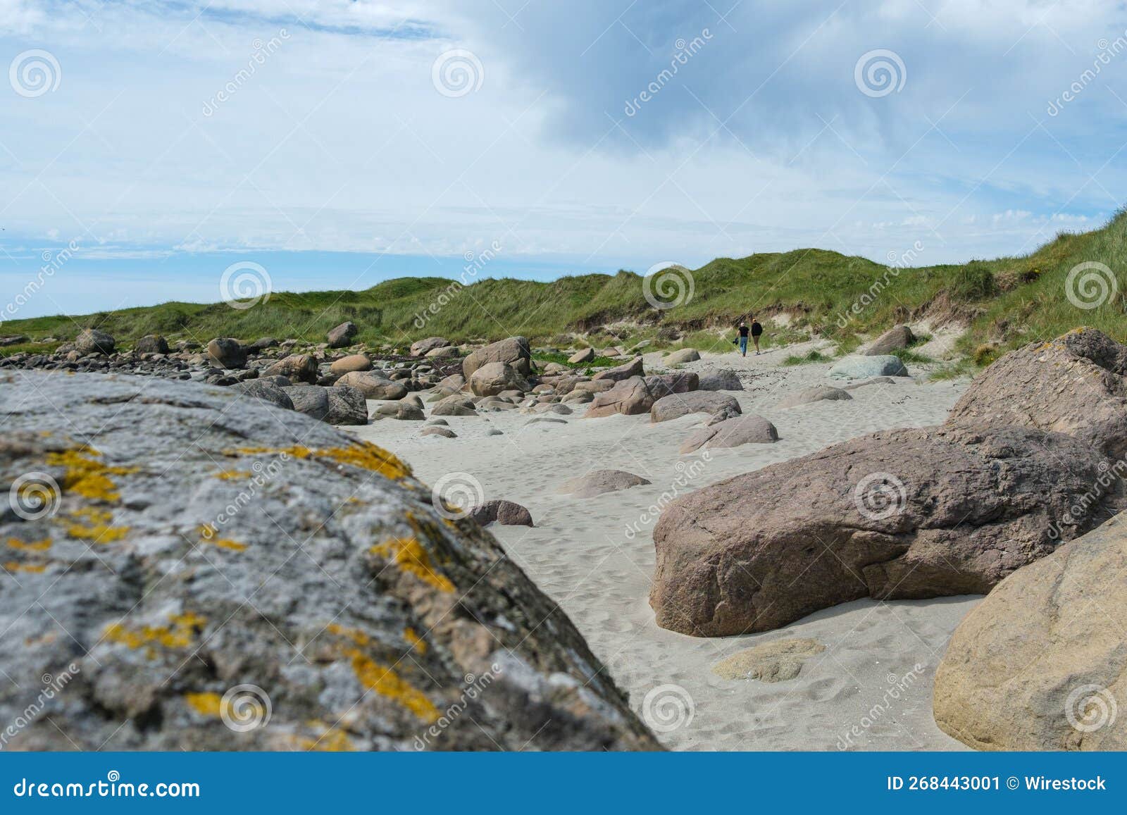 Closeup View of Big Rocks on a Sand at the Brusand Beach Stock Image ...