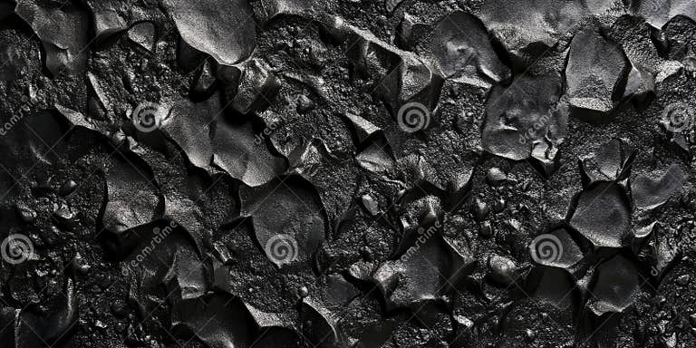 This is a CloseUp View of a Black Polystyrene Foam Material Featuring a ...