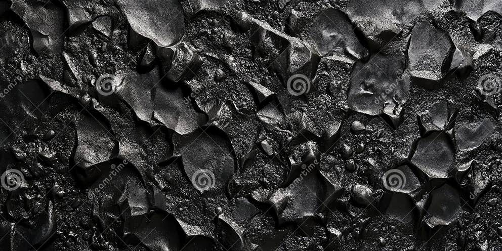 This is a CloseUp View of a Black Polystyrene Foam Material Featuring a ...
