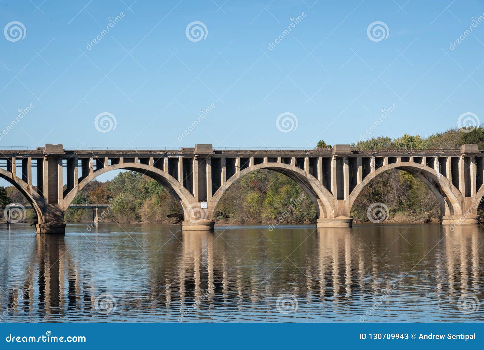 Closeup View of Bridge with Great Reflections in the Water Below. Stock ...