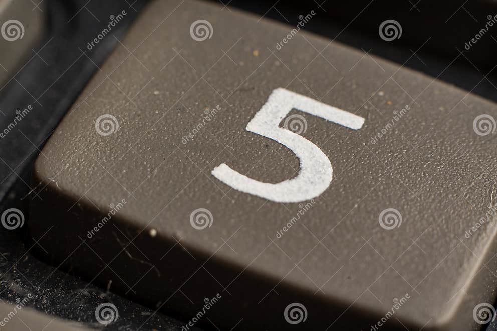 Closeup View of Electronic Keypad Highlighting the Number Five Button ...