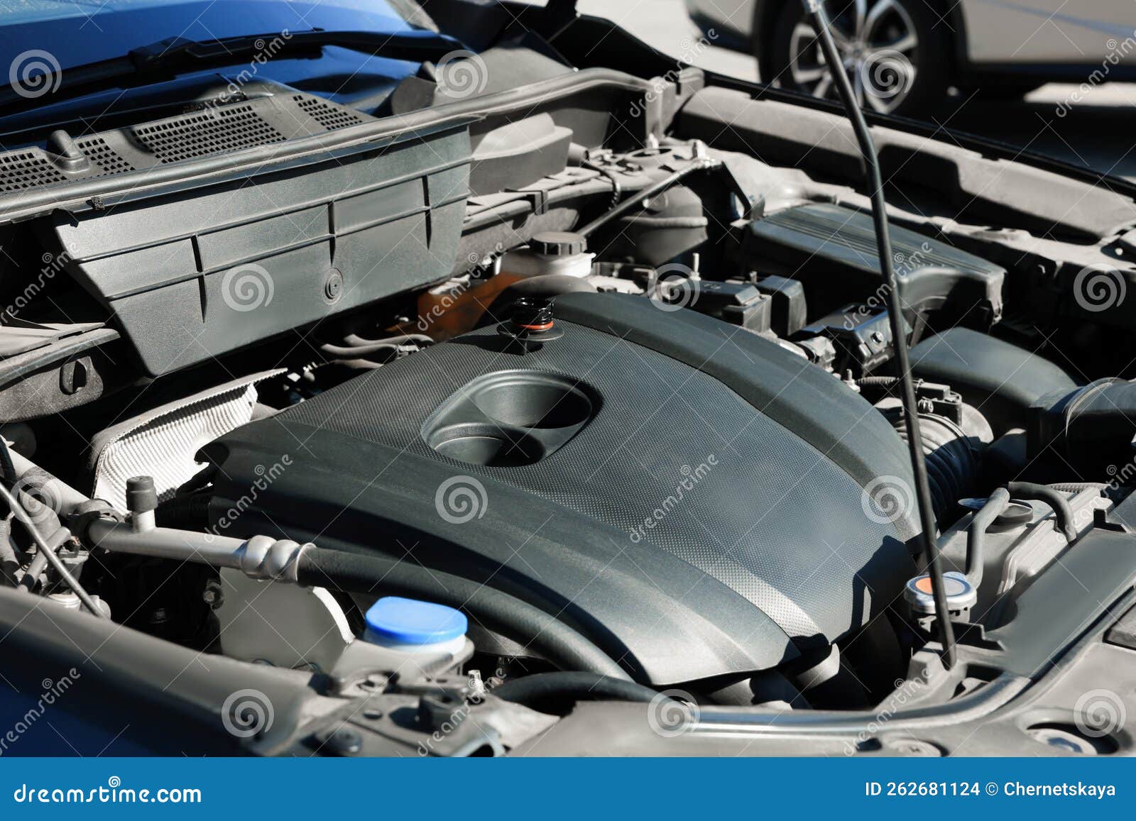 Closeup View of Car Engine in Modern Auto Stock Photo - Image of ...