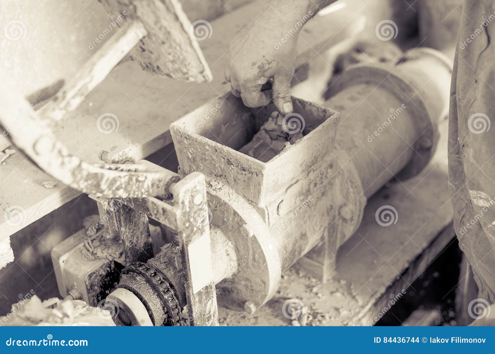 Closeup View on Clay Forming Machine Stock Photo - Image of loam, cotta ...