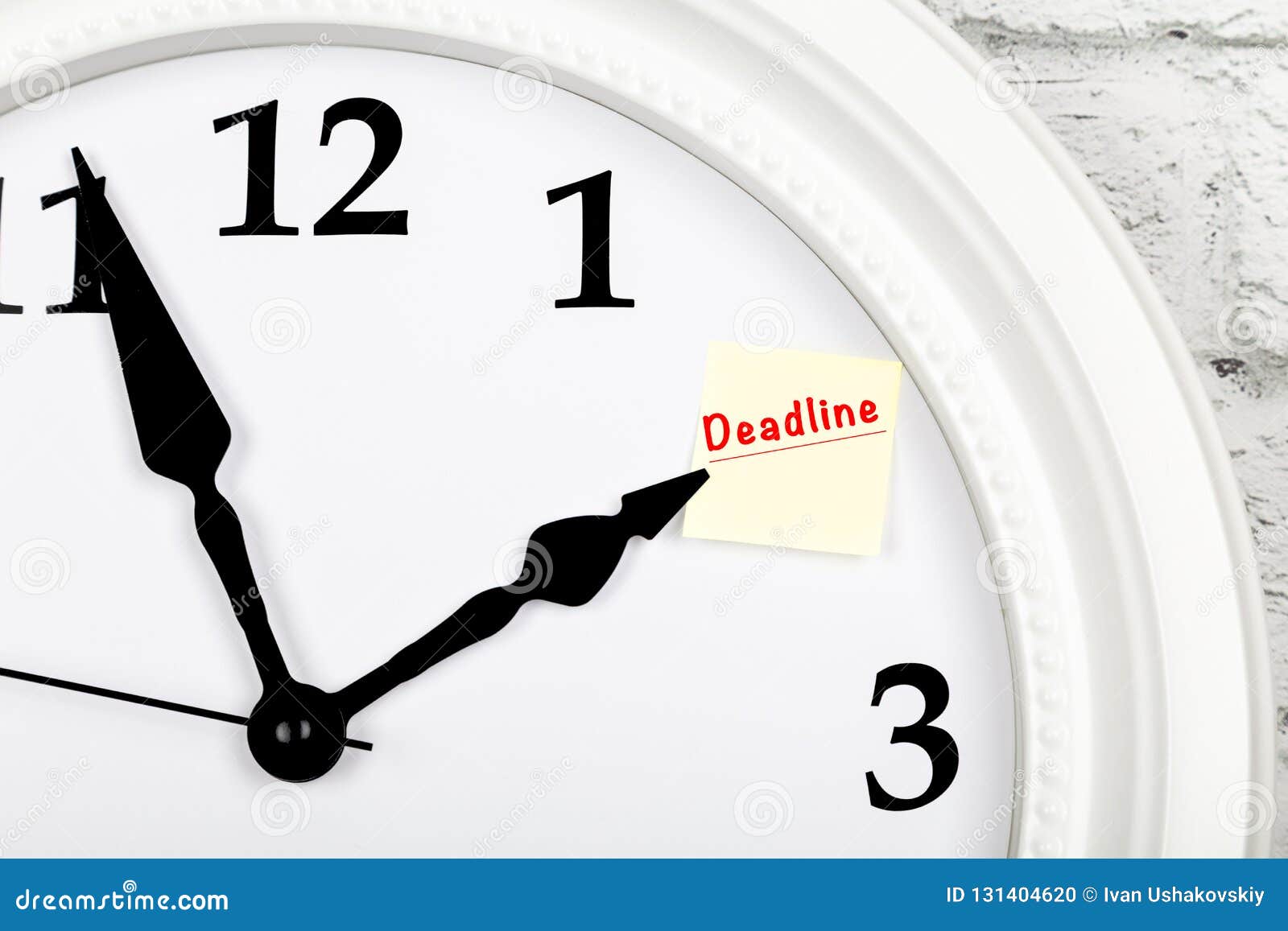 Closeup View of Clock Indicator Showing the Reminder Paper Stock Photo ...