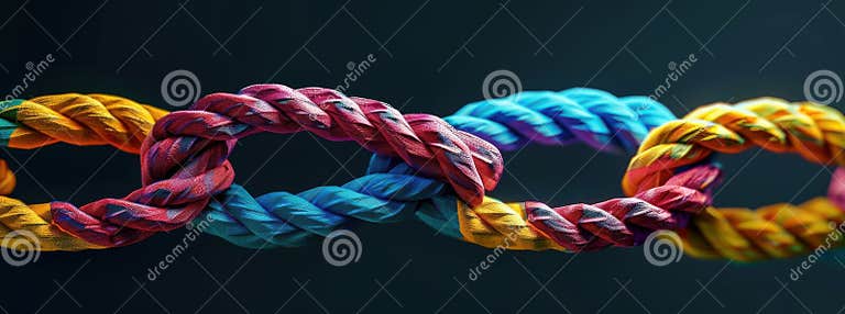 A Colorful Rope is Interwoven in a Complex Pattern Creating a Visually ...