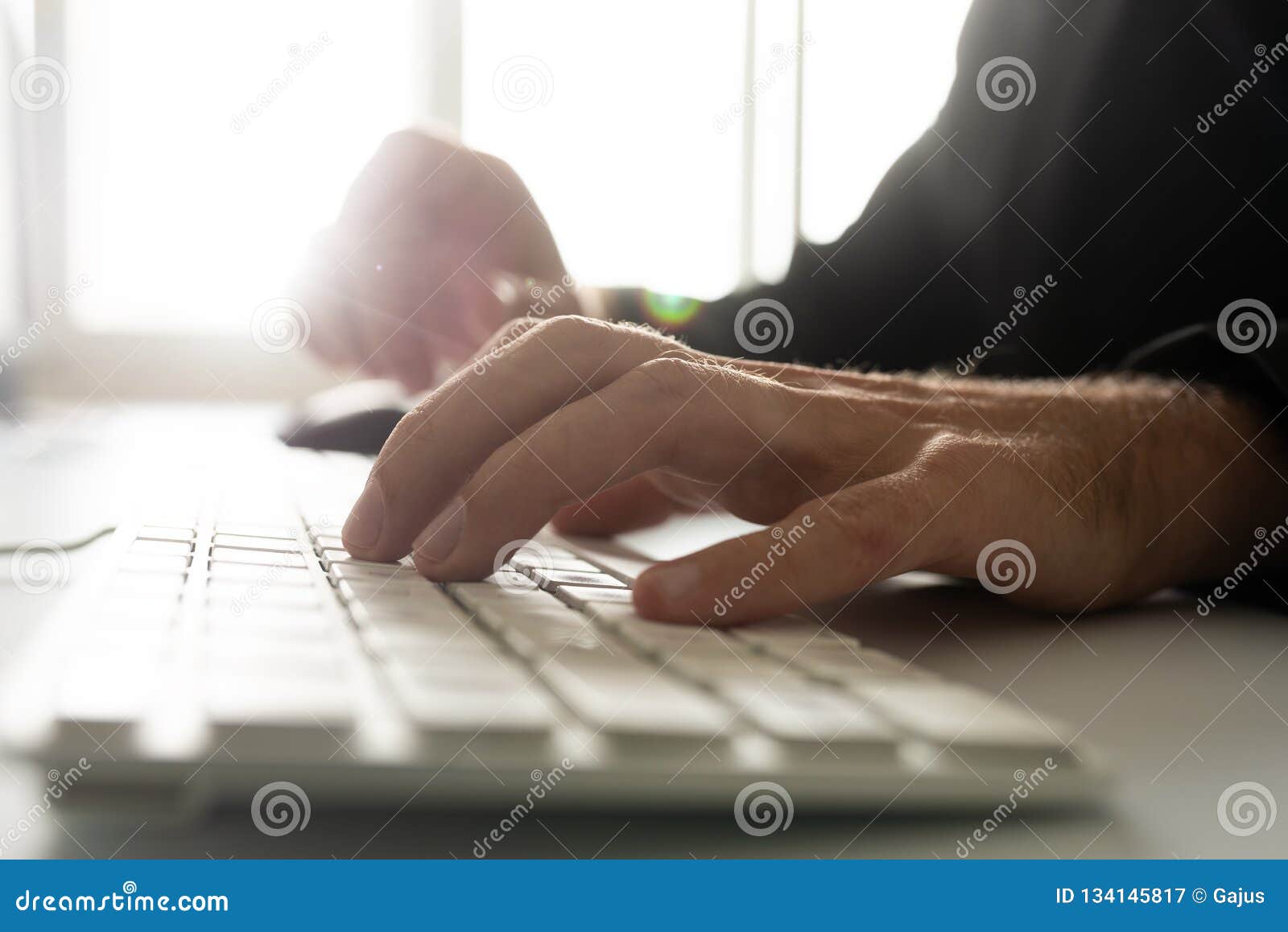 Closeup View of Computer Programmer Working Stock Image - Image of ...