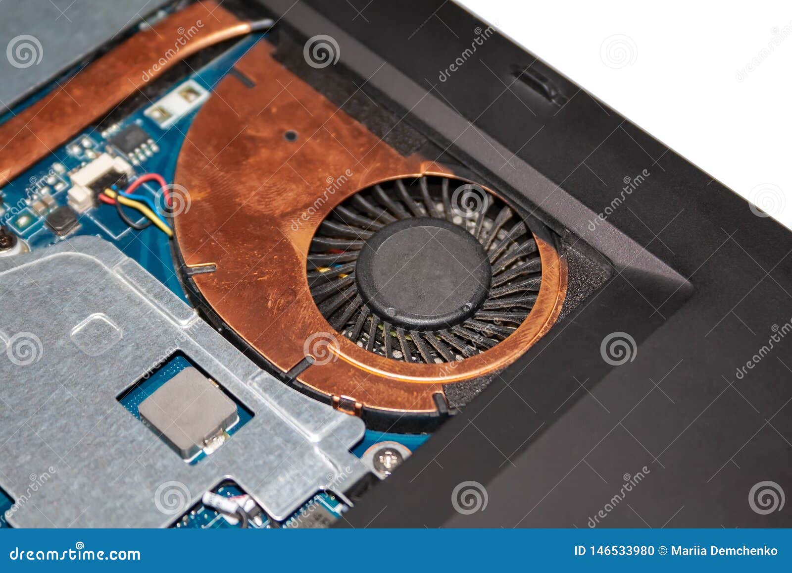 Closeup View of the Cooler Inside the Laptop Stock Photo - Image of ...