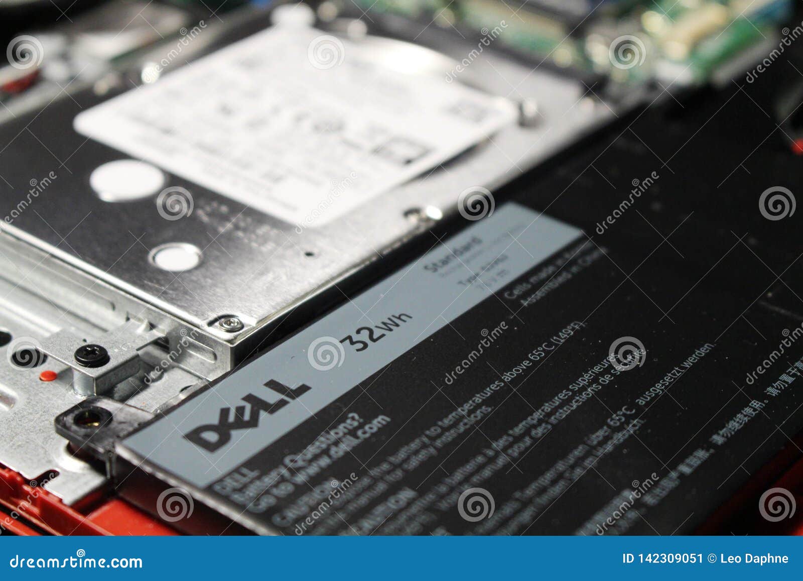 Closeup View at Dell Laptop Motherboard and Components Editorial Photo ...