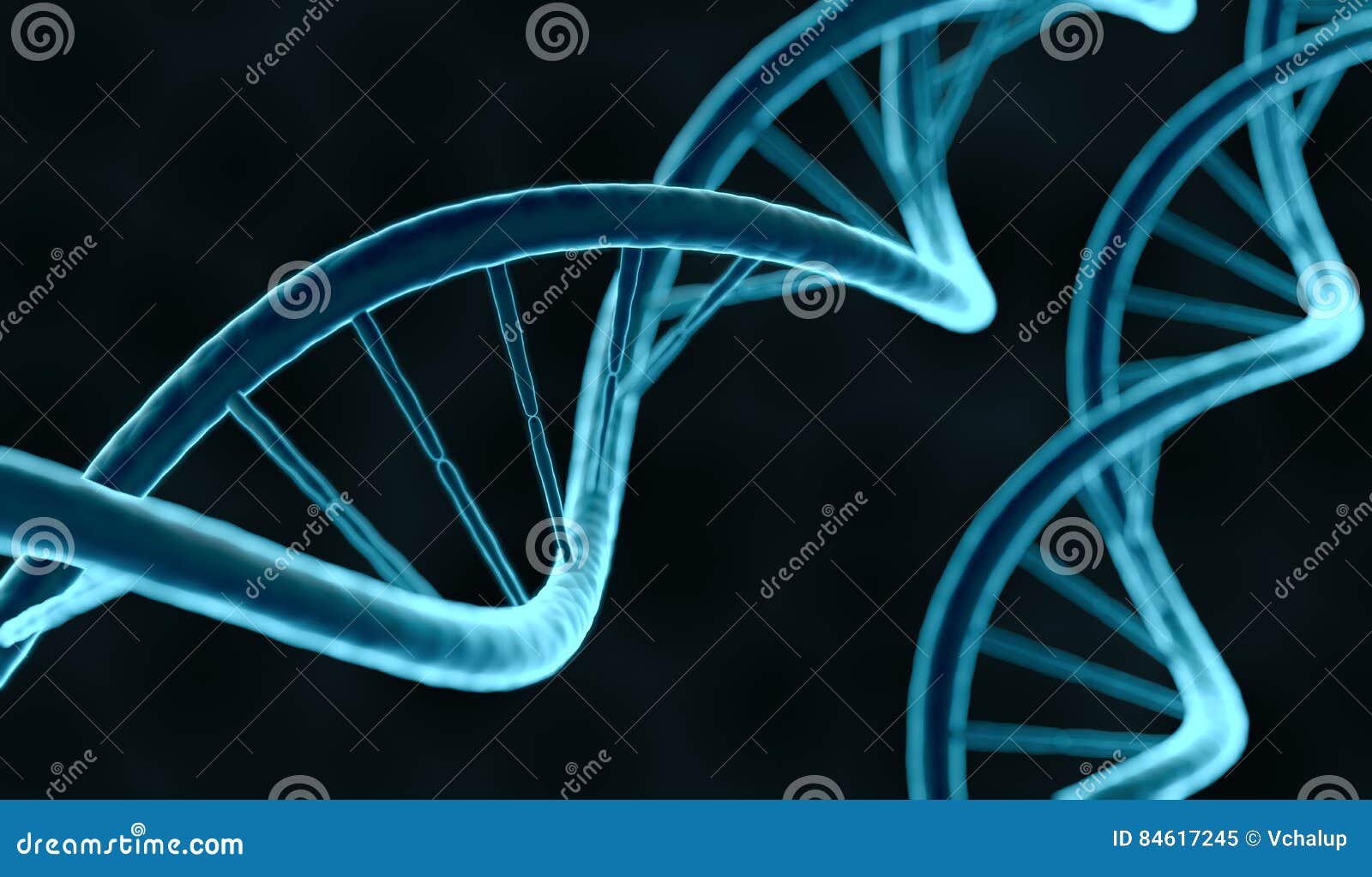 Closeup View on DNA Molecule. 3D Rendered Illustration Stock ...