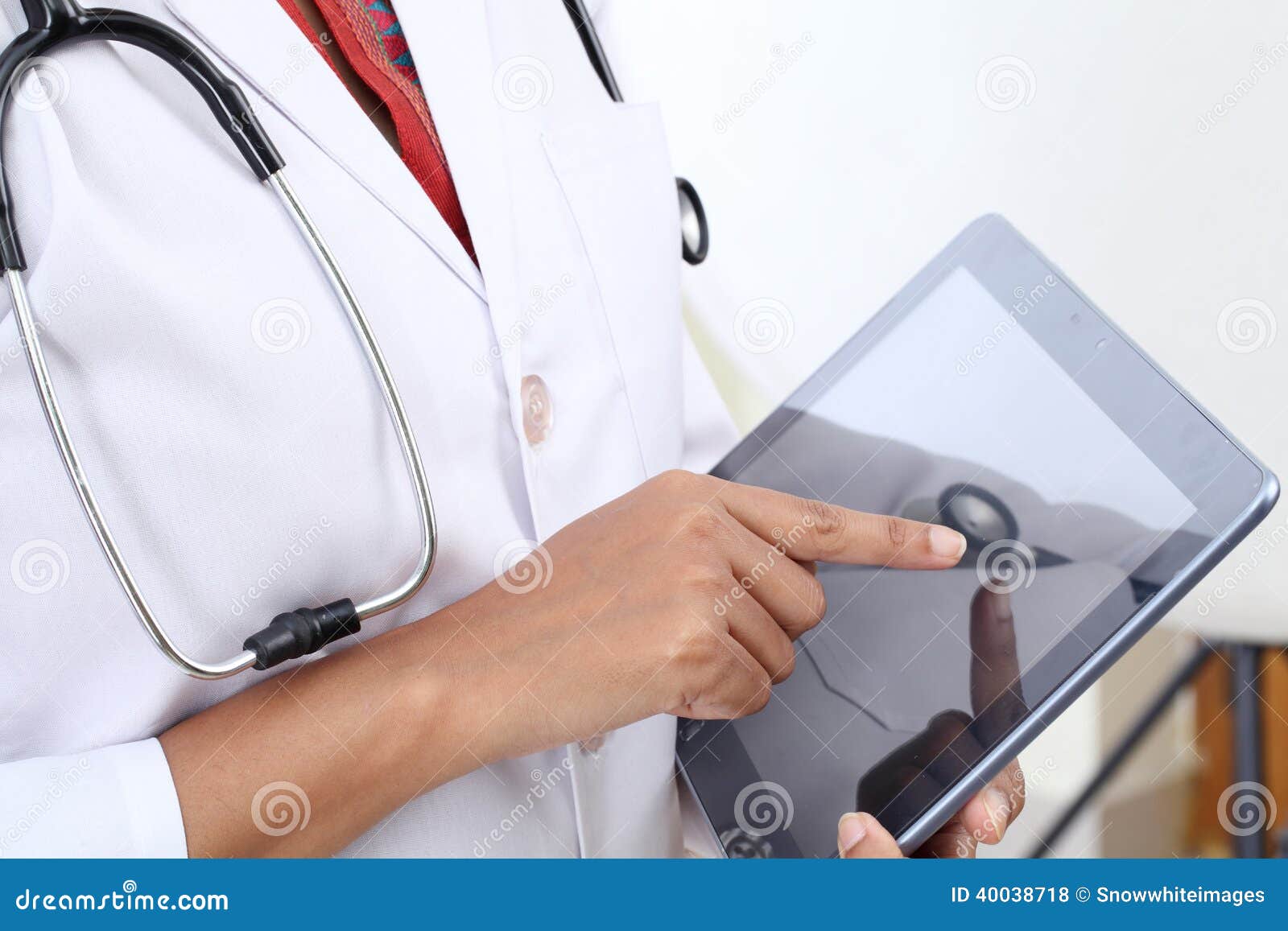 Closeup View of Doctor Using Tablet Computer Stock Photo - Image of ...