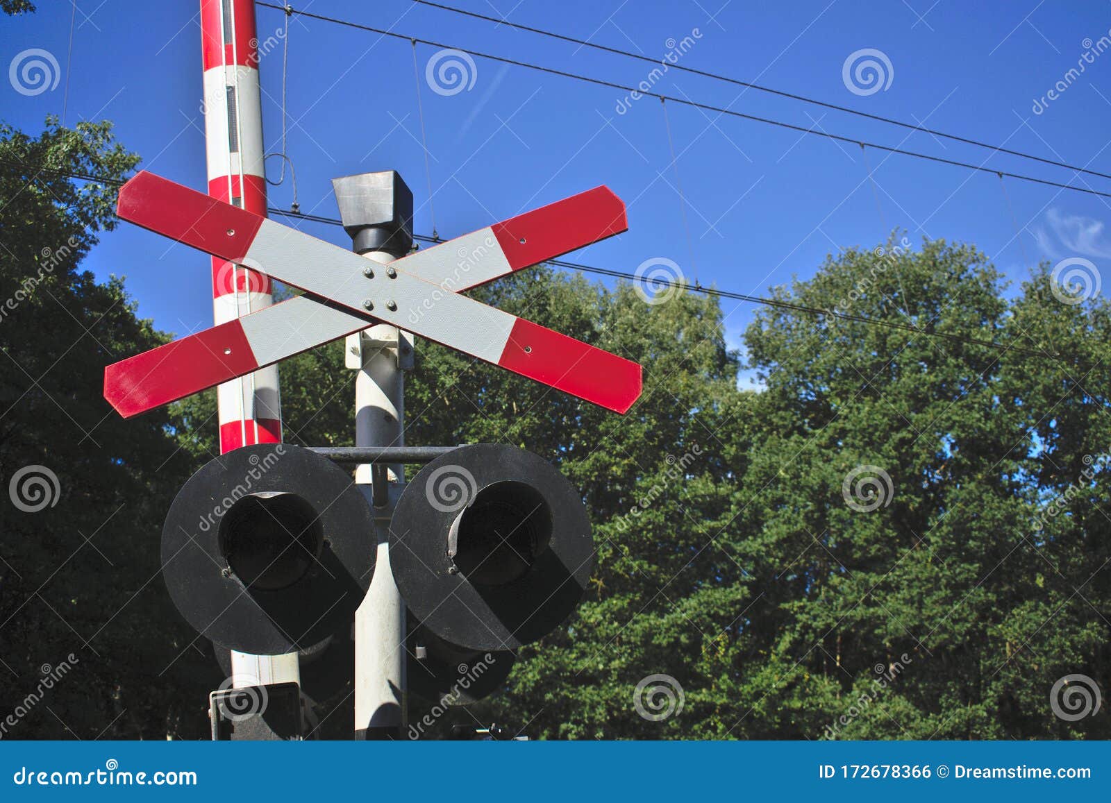 Closeup View of Dutch Train Crossing Stock Photo - Image of sign, long ...
