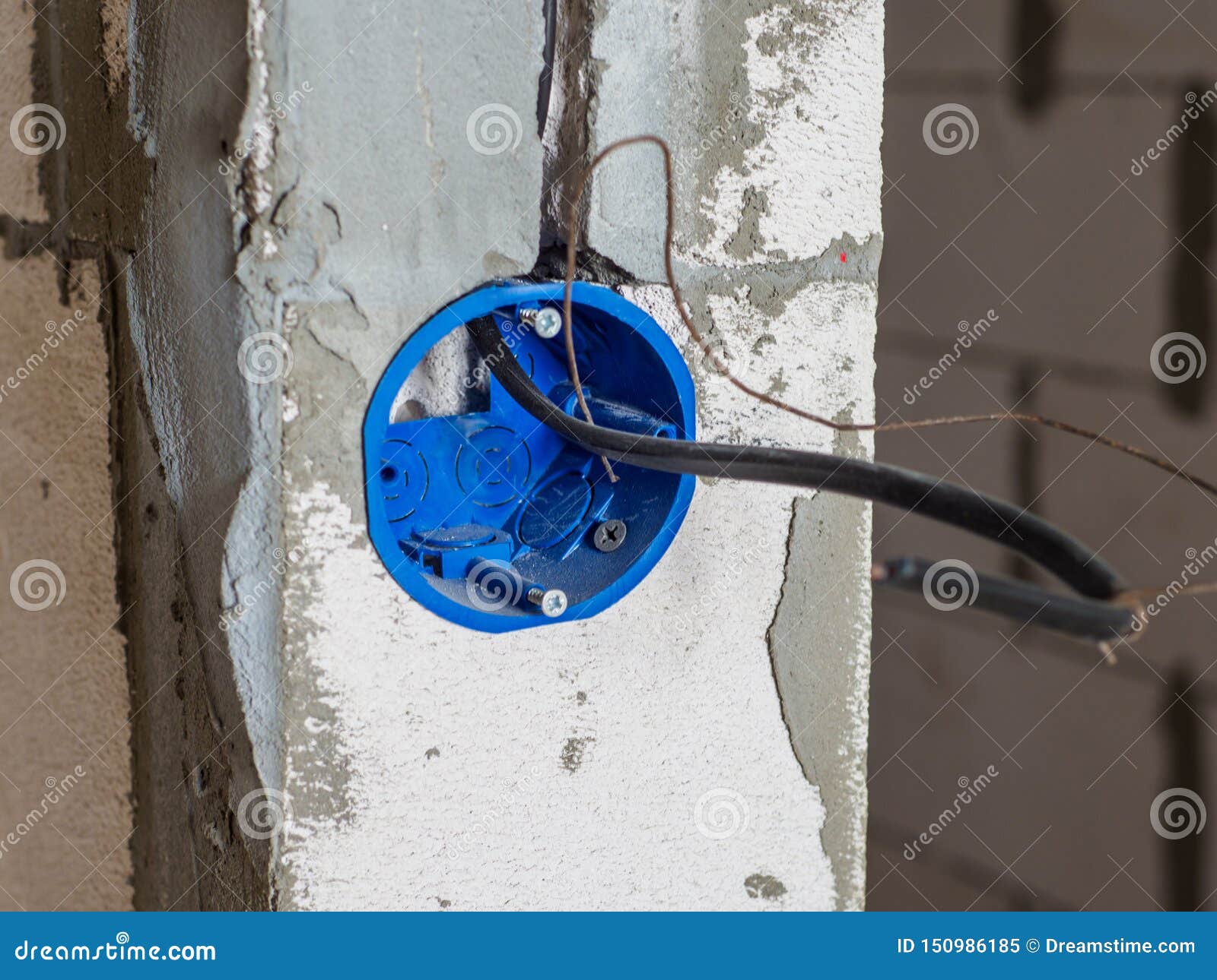 Closeup View of Electrical Installation Socket Hole Stock Image - Image ...