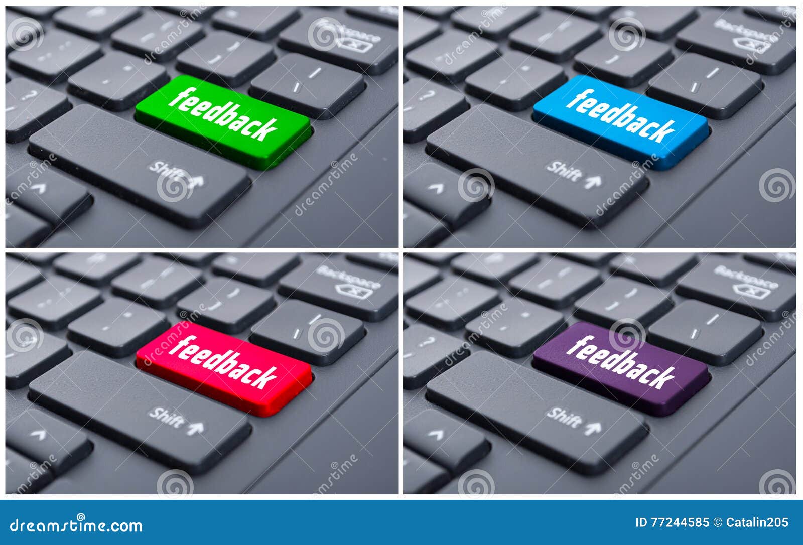 Closeup View of Feedback Button on Keyboard Stock Image - Image of ...
