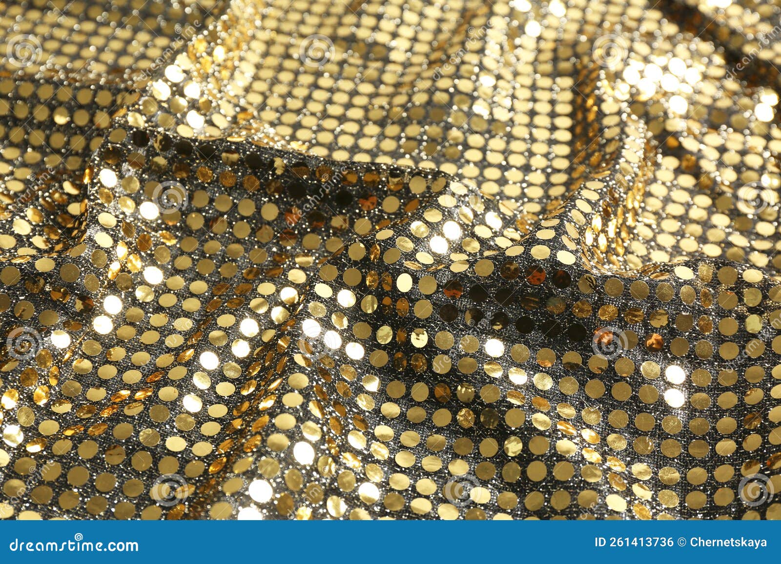 Closeup View of Golden Shiny Sequin Fabric As Background Stock Photo ...