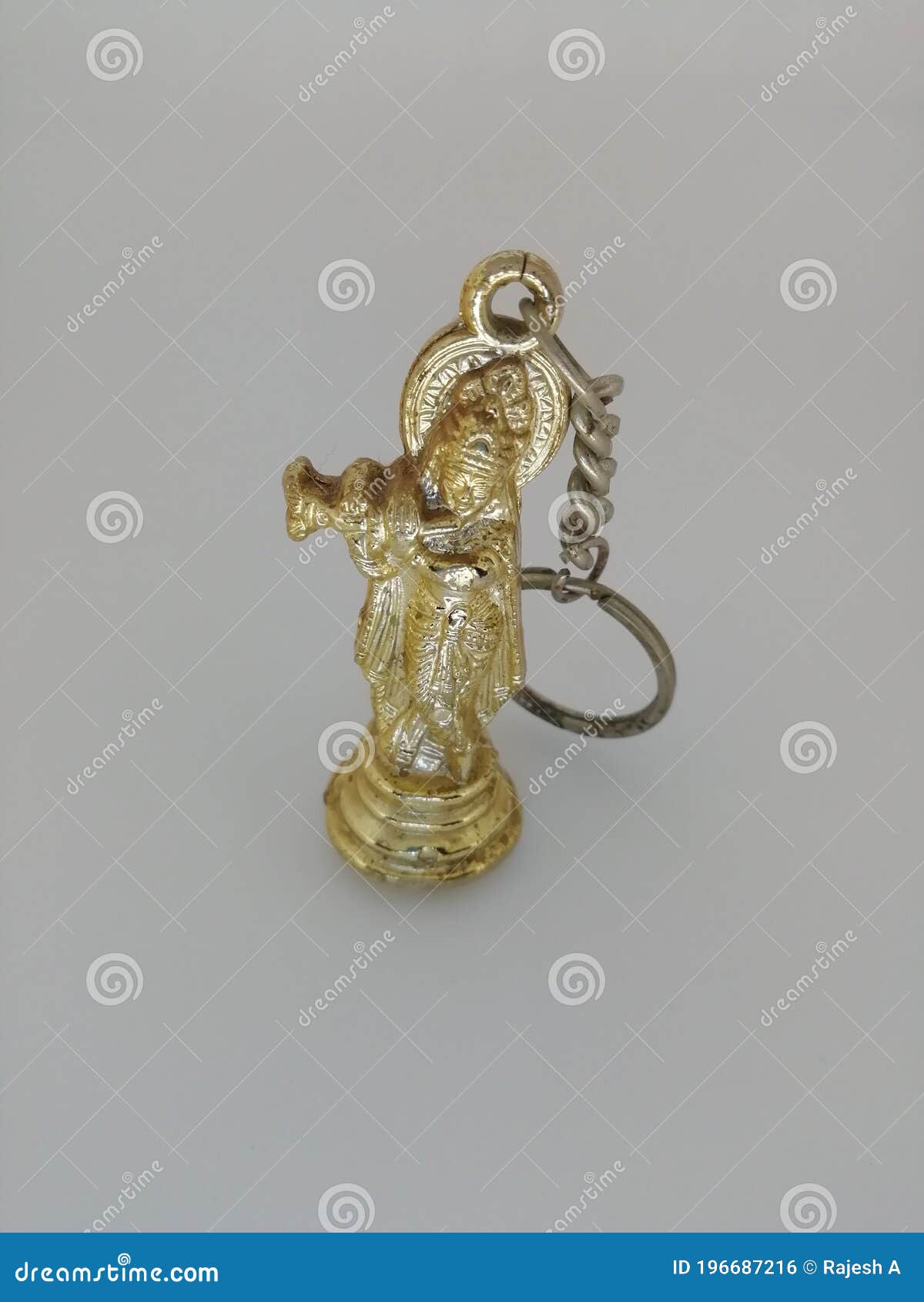 Closeup View of Golden Statute of Lord Krishna Stock Photo - Image of ...