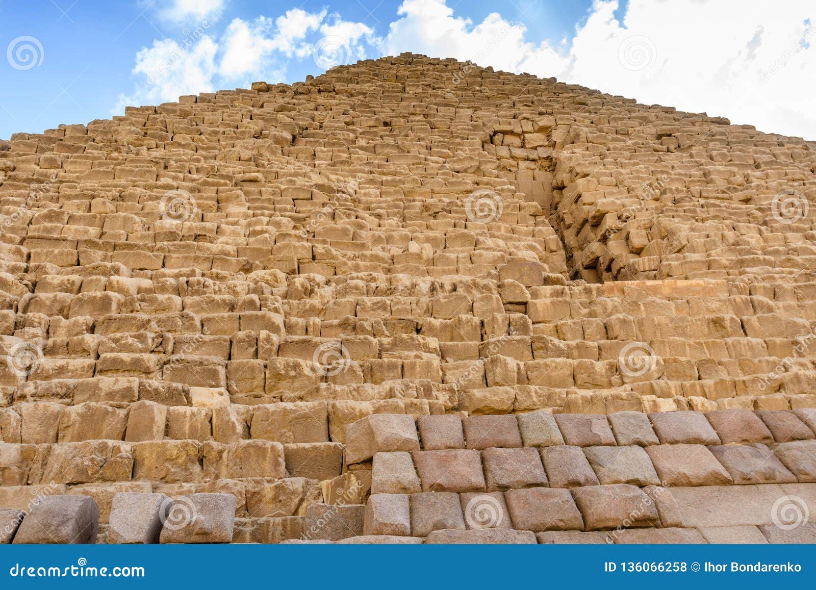 Closeup View on a Great Pyramid of Cheops in Giza Plateau. Cairo, Egypt ...
