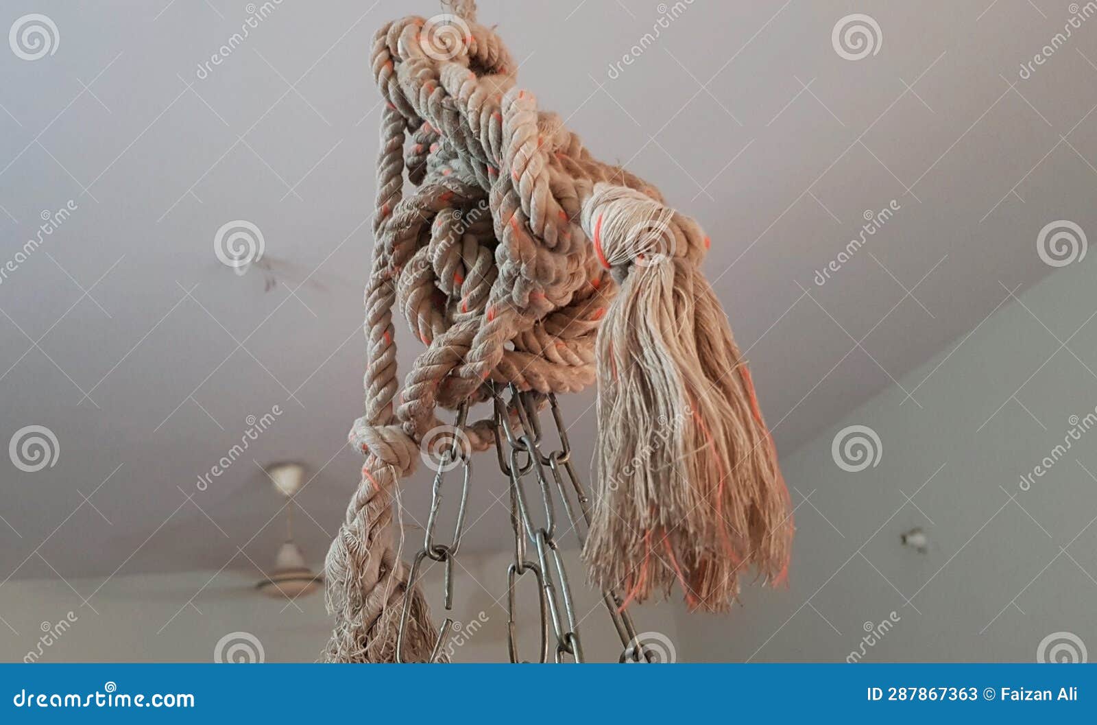 Closeup View of Hanged Rope Knot Stock Image - Image of knot, rope ...