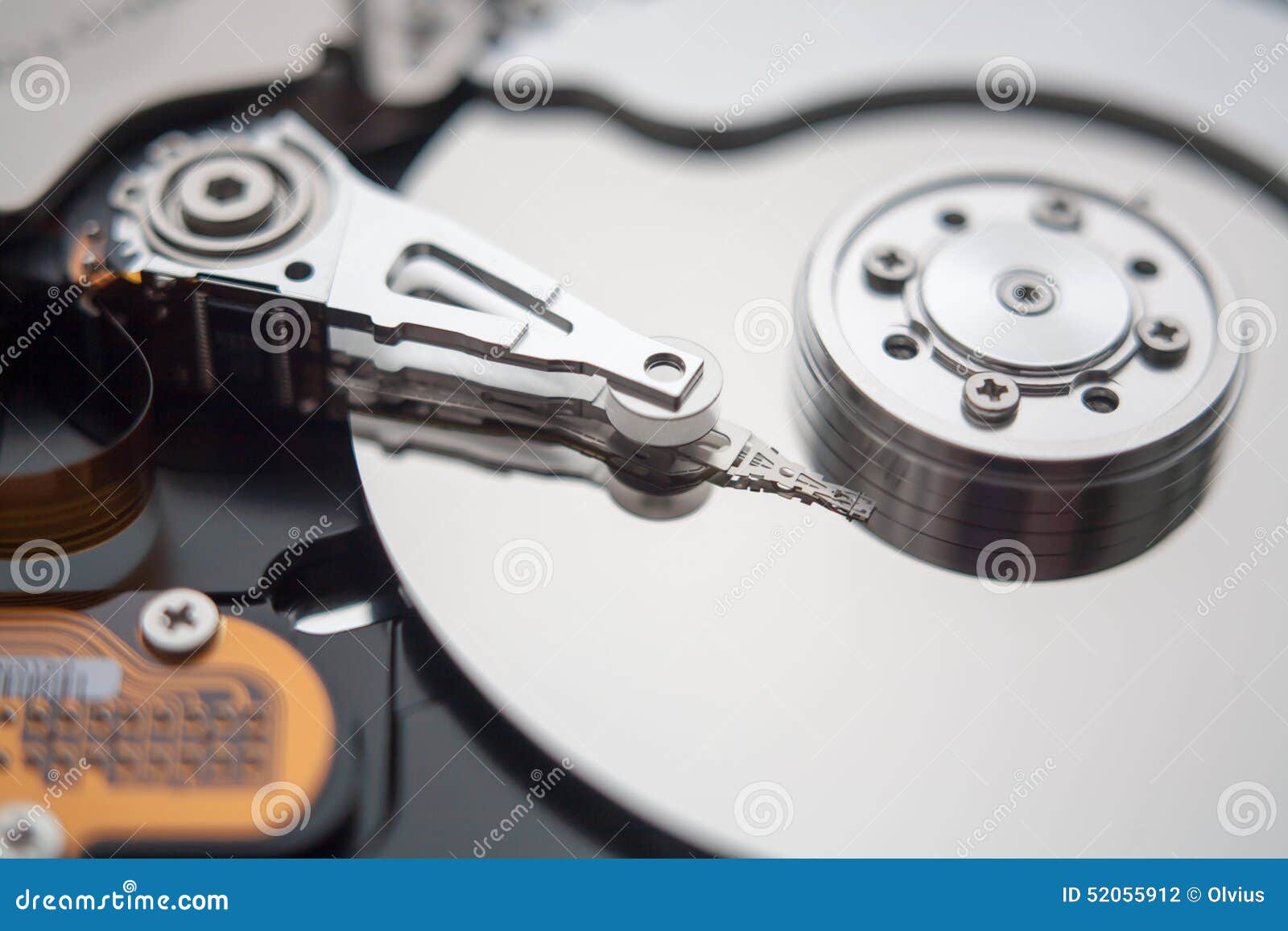 Closeup View of Hdd Cylinder Stock Photo - Image of blue, information ...