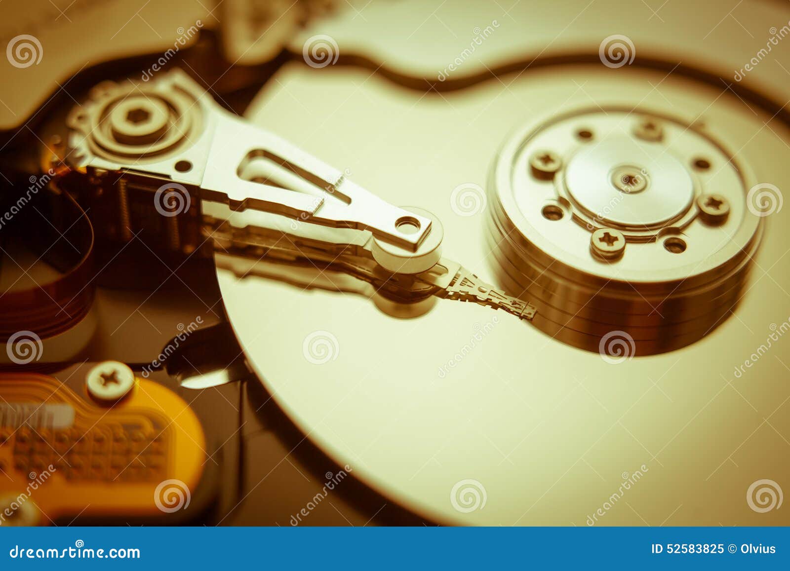 Closeup View of Hdd Cylinder Stock Image - Image of byte, close: 52583825