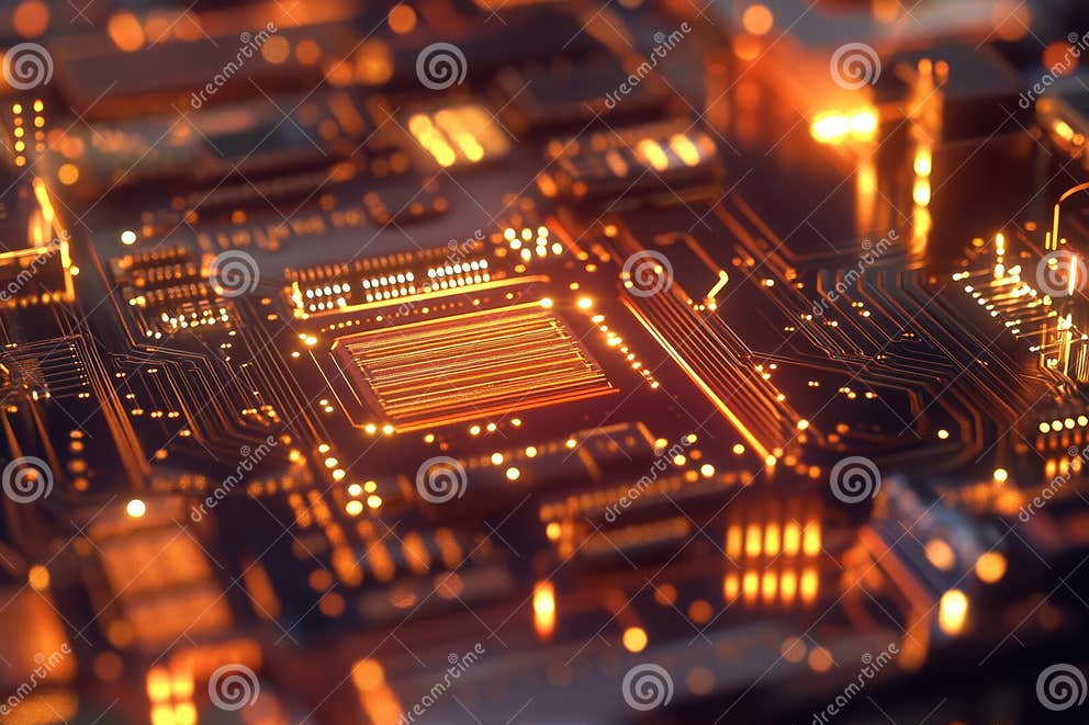 A CloseUp View of the Highly Advanced Microchip Circuitry with Its ...